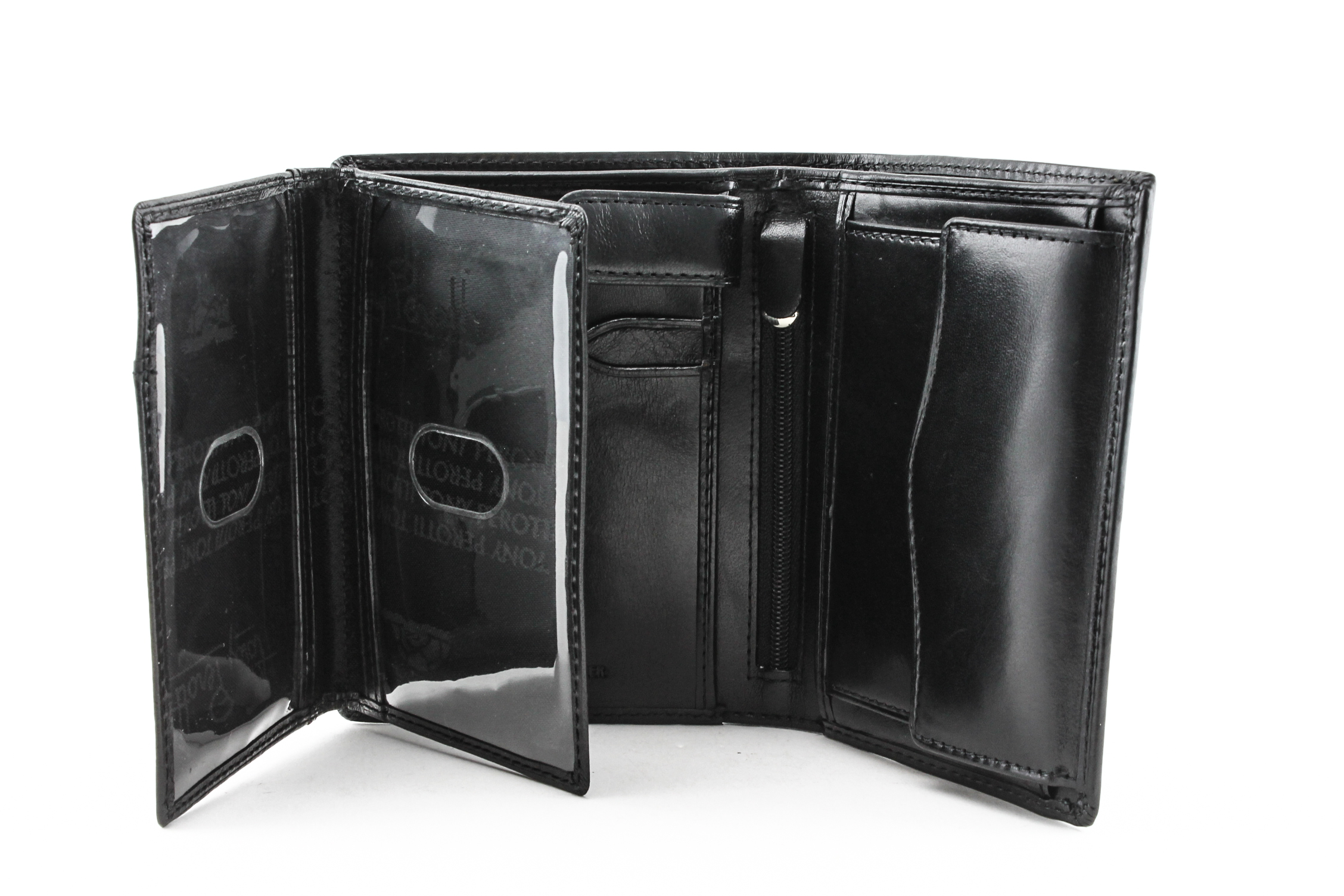 Tony Perotti Italian Leather Trifold Wallet w/ ID and Coin Pouch | eBay